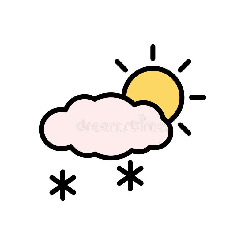 Cloud, Sun, Snow Icon. Simple Color with Outline Vector Elements of ...