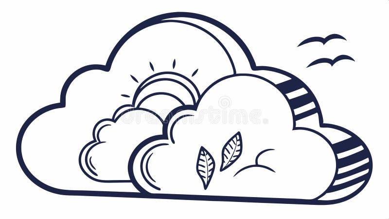Cloud with Sun Vector. Weather and Sunshine Illustration Element ...