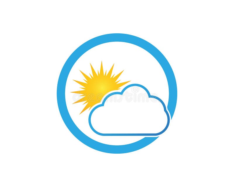 Cloud and Sun Weather Logo Design Template Stock Illustration ...