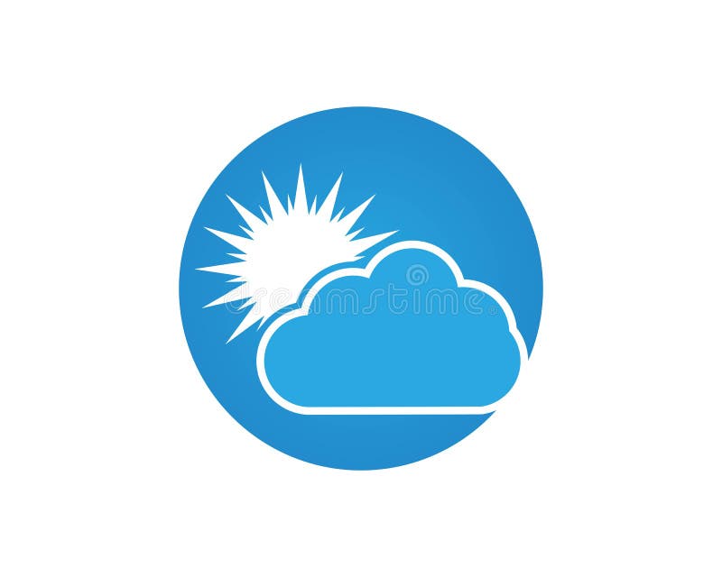 Cloud and Sun Weather Logo Design Template Stock Illustration ...