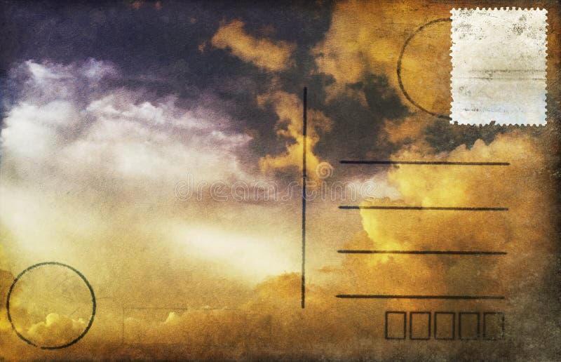 Cloud in Sunset on Postcard Stock Illustration - Illustration of post ...