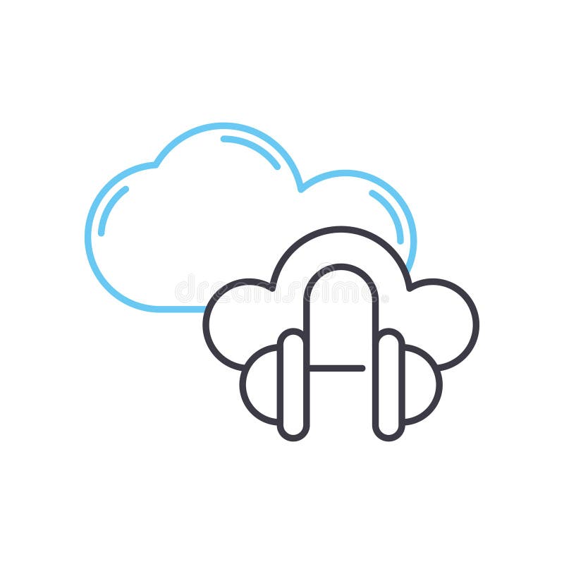 Cloud Support Line Icon, Outline Symbol, Vector Illustration, Concept ...