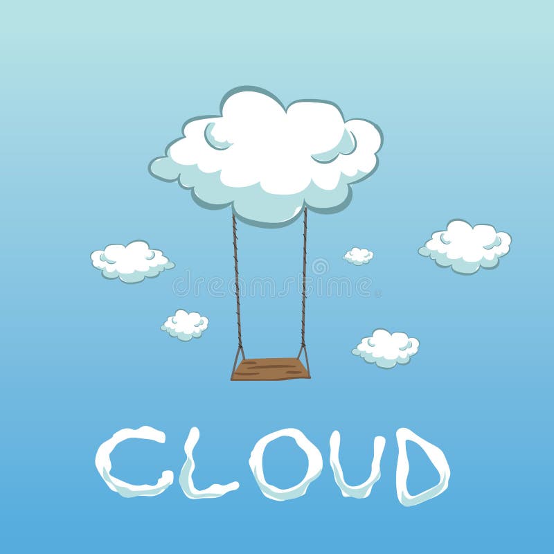 Cloud swing stock vector. Illustration of nature, blue - 59301717