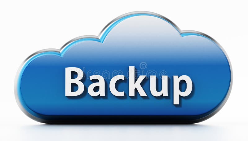 Cloud Symbol with Backup Text and Film Strip. 3D Illustration Stock ...