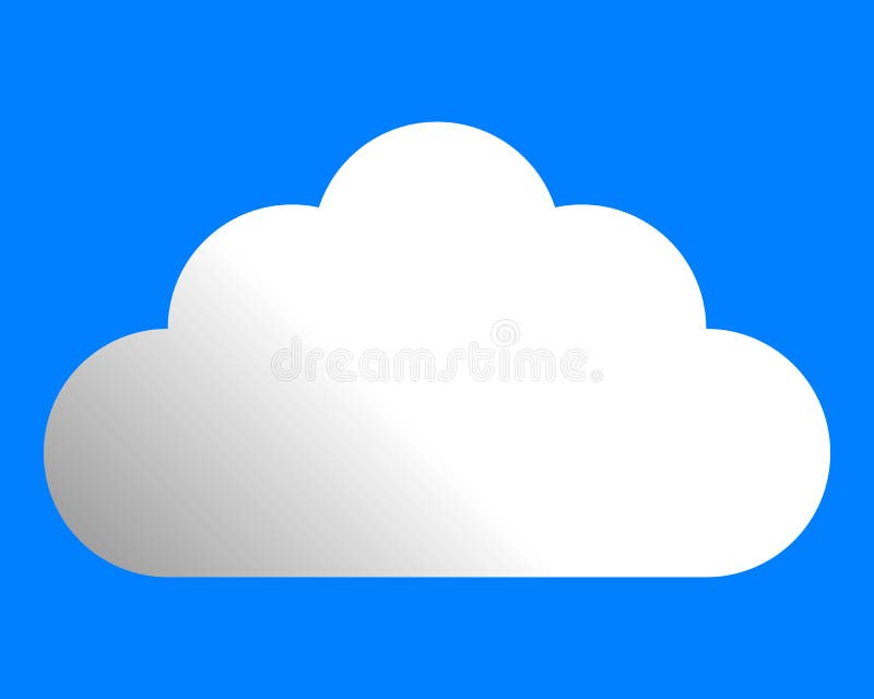 Cloud Symbol Icon - White Gradient Outline, Isolated - Vector Stock ...