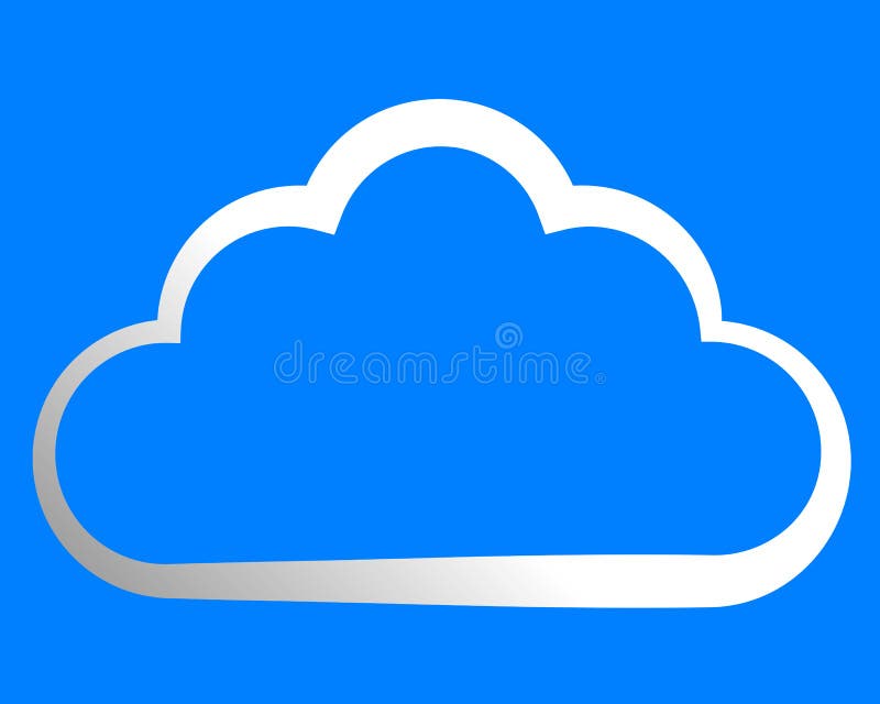 Cloud Symbol Icon - White Gradient Outline, Isolated - Vector Stock ...
