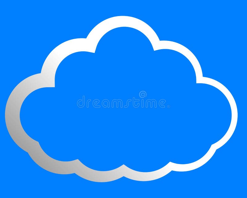 Cloud Symbol Icon - White Gradient Outline, Isolated - Vector Stock ...