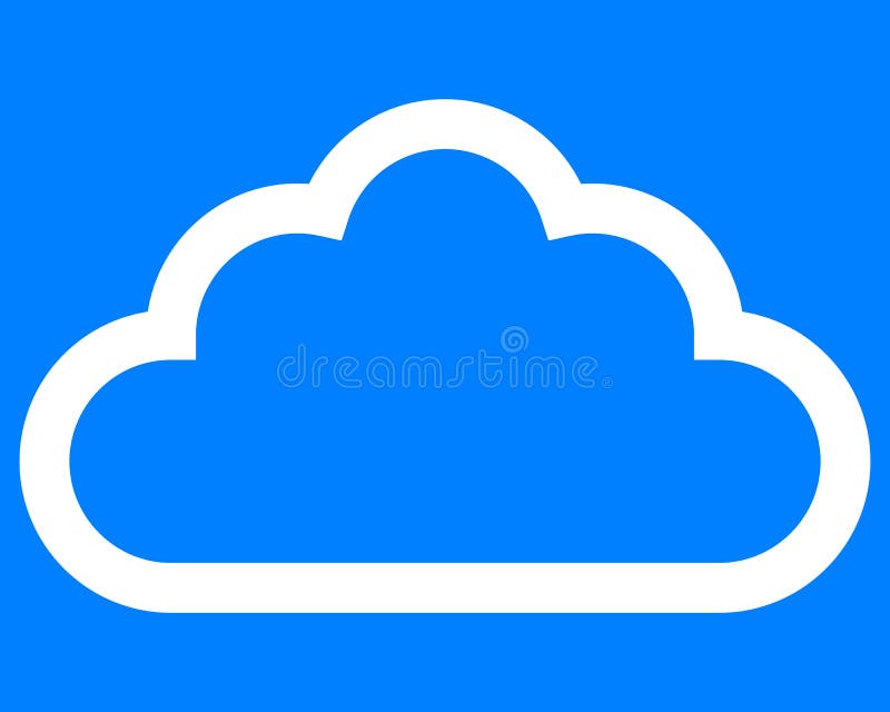 Cloud Symbol Icon - White Simple Outline, Isolated - Vector Stock ...