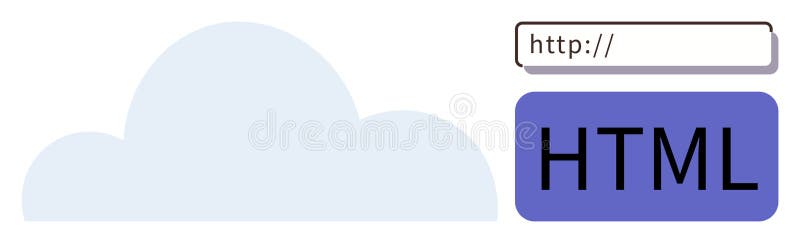 Cloud Computing with HTML Interface for Web Development Stock Illustration - Illustration of ...