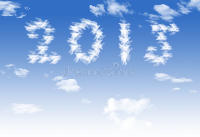 Cloud 2015 Symbol Shape Over Blue Sky Stock Illustration - Illustration ...