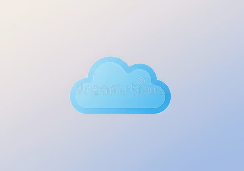 Sky Blue Cloud Symbol on Gradient Blue Background for Apps Stock ...