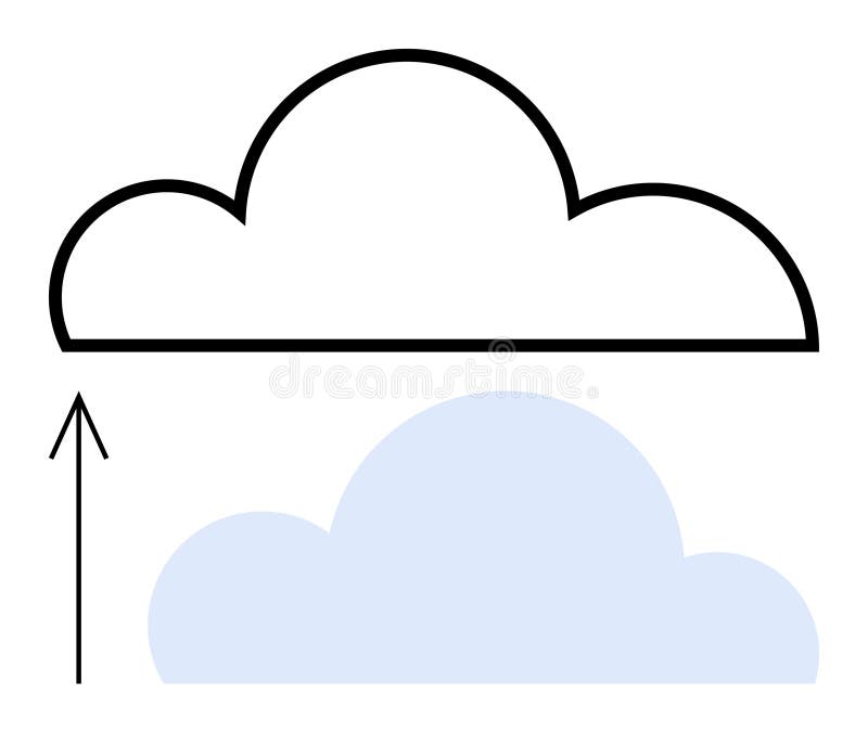 Cloud Symbol with an Upward Arrow Indicating Upload or Cloud Computing ...