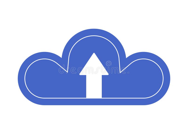 Cloud Symbol with an Upward Arrow Representing Data Upload in a Digital ...
