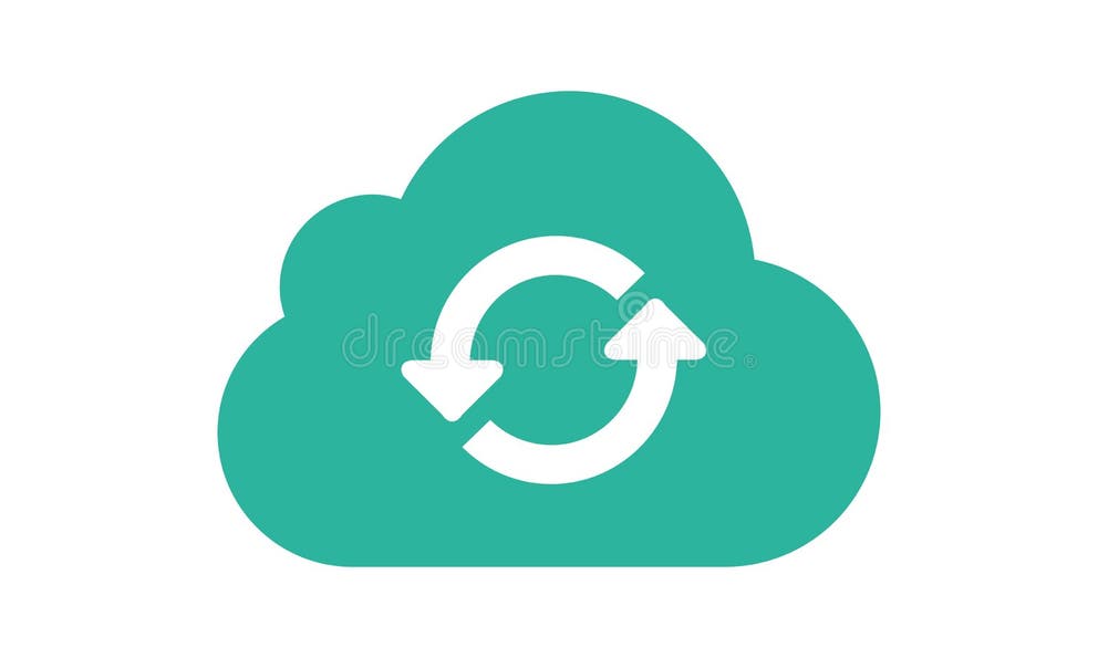 Cloud Sync or Cloud Refresh with Arrows Icon Vector Image Stock Vector - Illustration of refresh ...