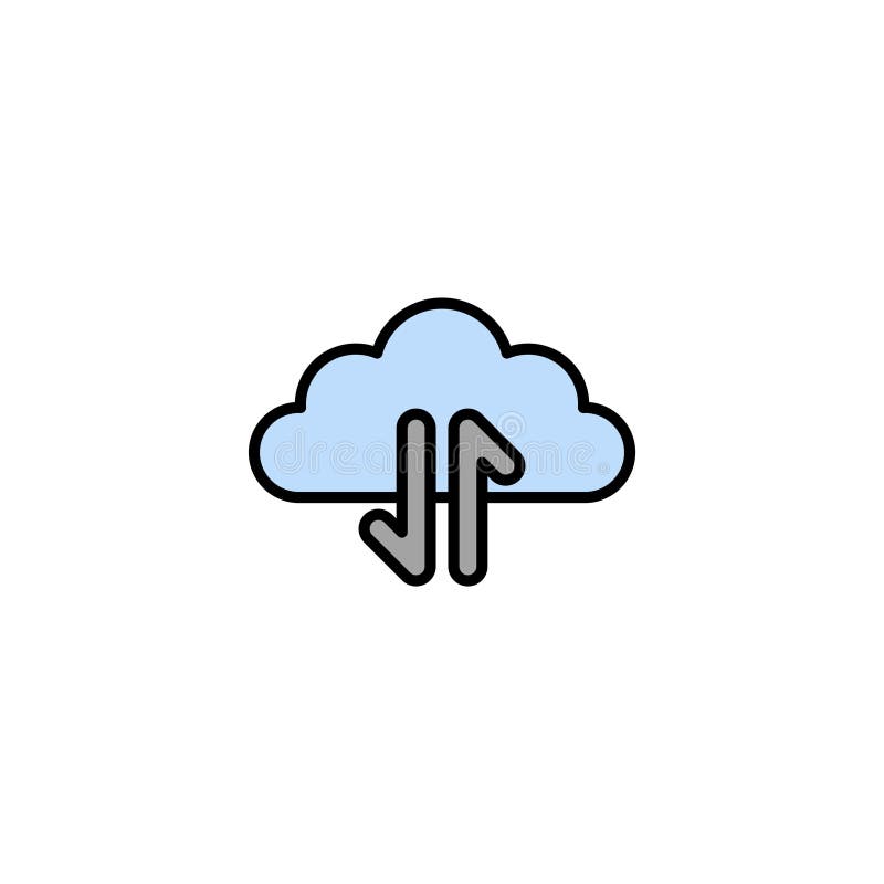 Cloud Sync Colored Vector Icon on White Background Stock Vector ...