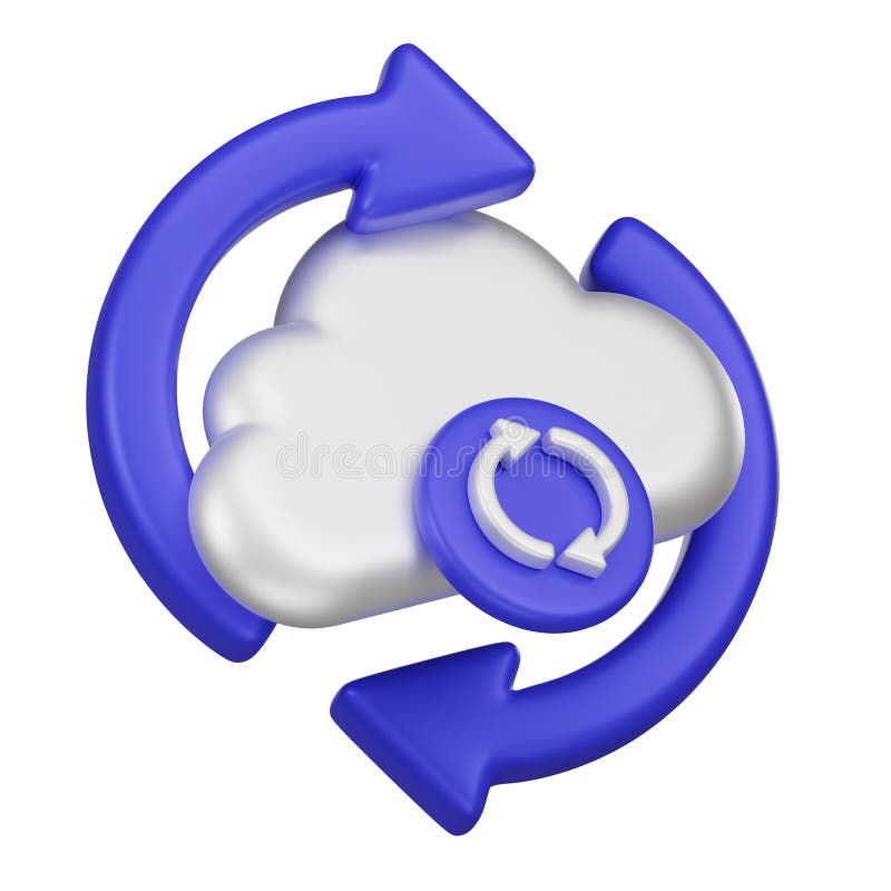 Cloud Sync 3d Icon stock photo. Illustration of server - 298243706