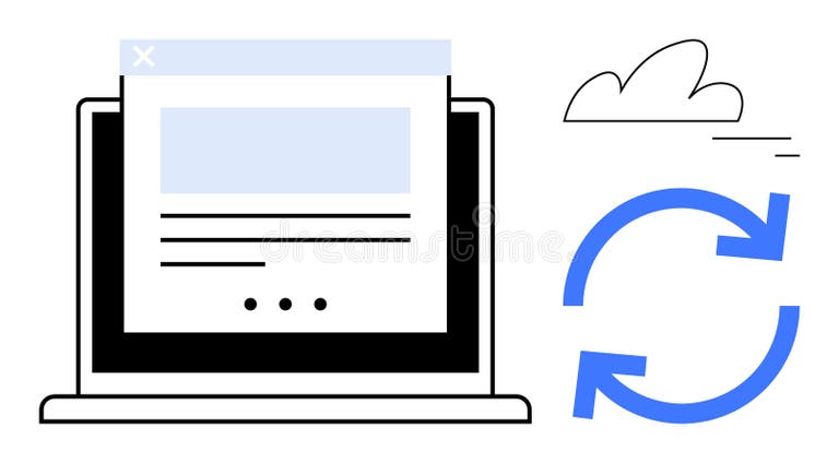 Cloud Sync and Data Update on Laptop with Refresh Symbol Stock ...