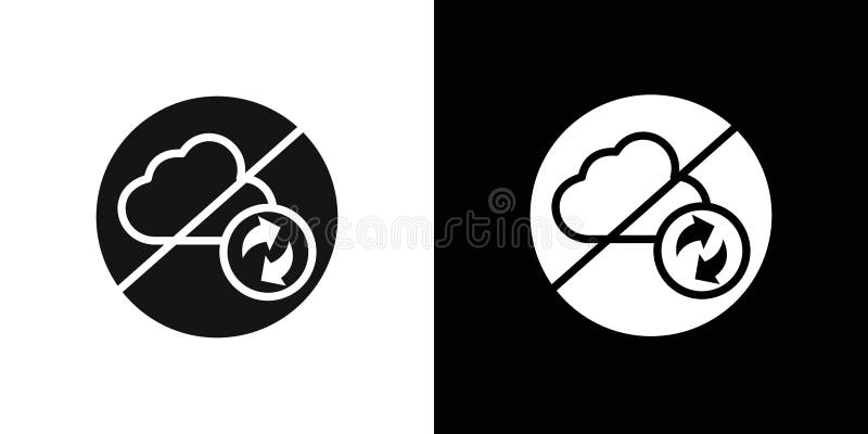 Cloud Sync Disable Icon Flat Vector Set Outline Stock Vector ...