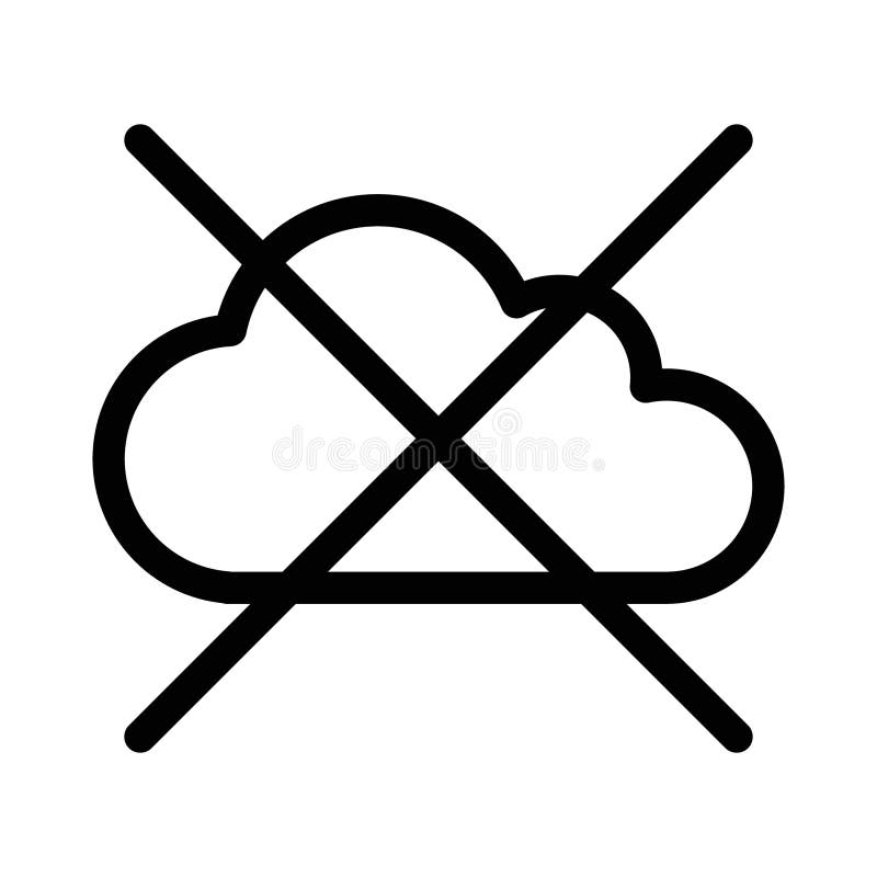 Cloud Sync Disable Icon Linear Logo Mark in Black and White Stock ...