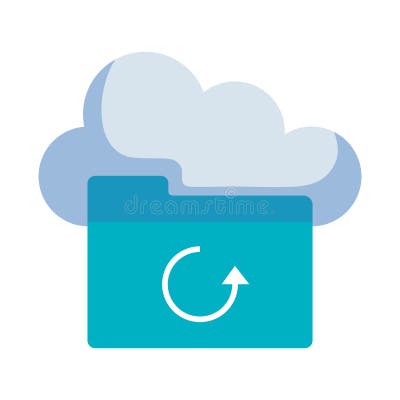 Cloud Sync Folder Icon Illustration Stock Vector - Illustration of ...