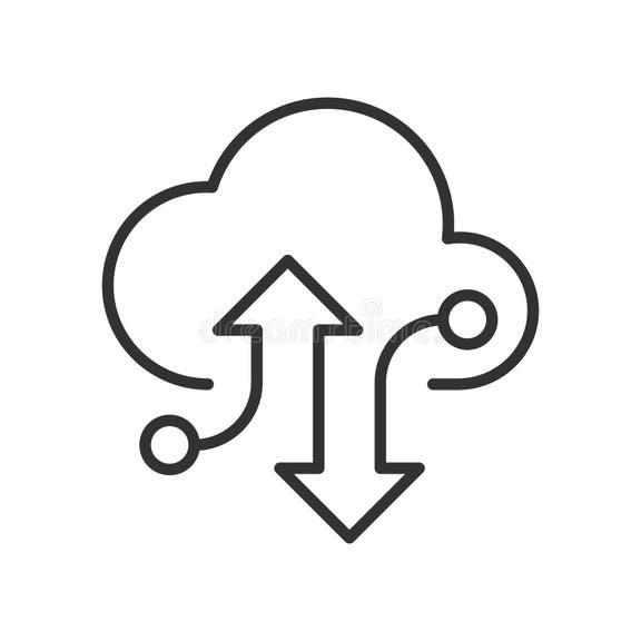 Cloud Sync Icon in Line Design. Cloud Sync, Synchronization, Data, Storage, Transfer, Backup ...