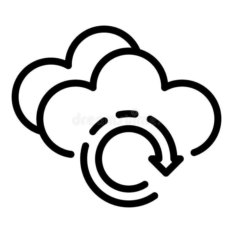Cloud Sync Icon, Outline Style Stock Vector - Illustration of backup ...