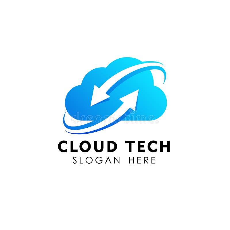 Cloud Sync Logo Design Template. Cloud Tech Logo Design Stock Vector - Illustration of icon ...