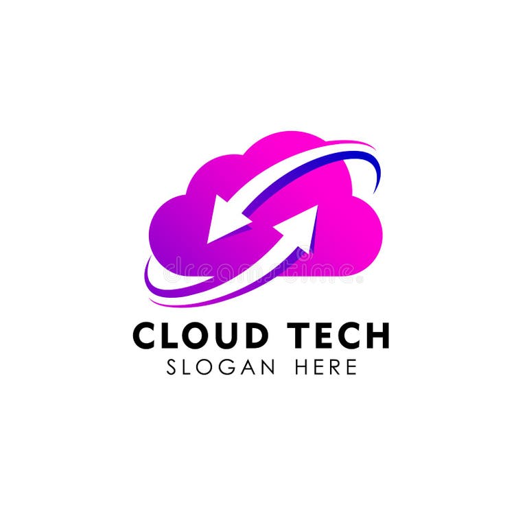 Cloud Sync Logo Design Template. Cloud Tech Logo Design Stock Vector ...