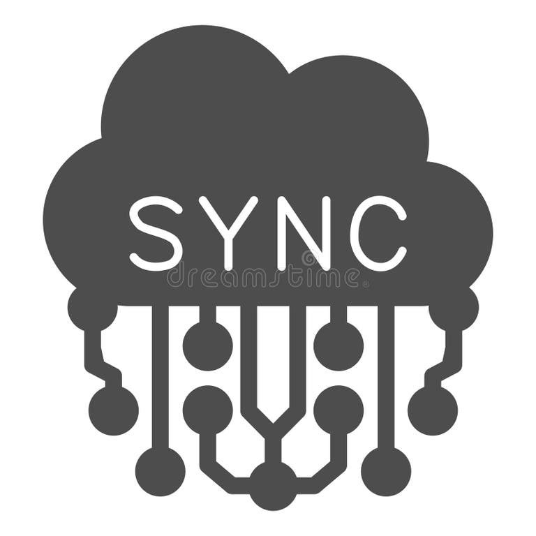 Cloud Sync Service and Connections Solid Icon, Neural Network Concept ...