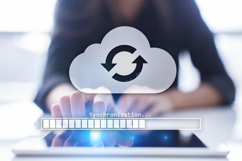 Cloud Synchronization Data Storage Internet And Computing Concept On