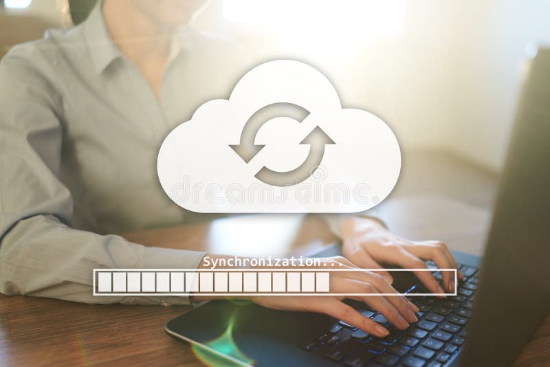 Cloud Synchronization Data Storage Internet And Computing Concept On