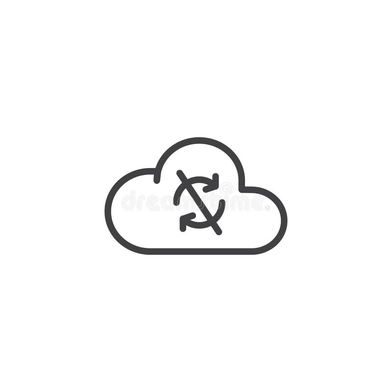 Cloud Synchronization Disconnected Outline Icon Stock Vector ...
