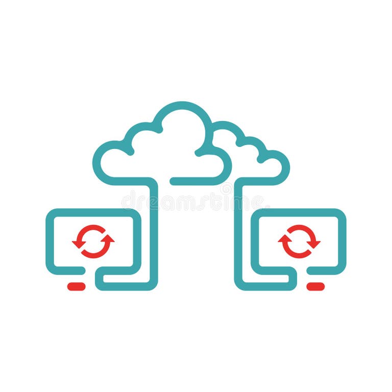 Cloud Synchronization Icon Vector Illustration. Stock Vector ...