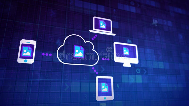 Cloud synchronization stock illustration. Illustration of computer ...