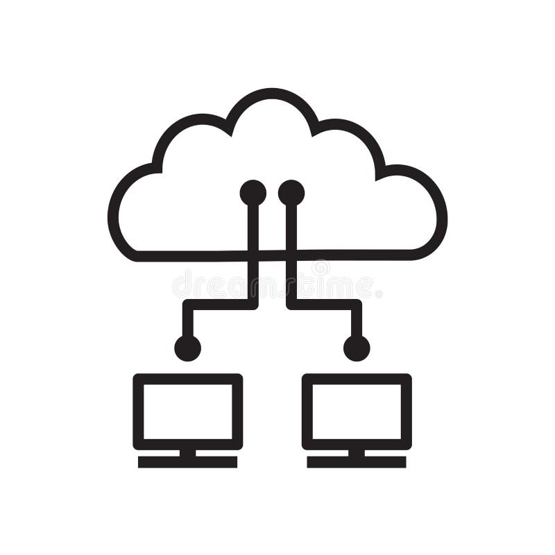 Cloud Sync with Local Pc Icon, Data Migration Vector Stock Vector - Illustration of information ...