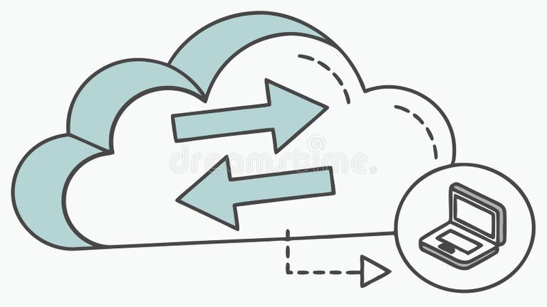 Cloud Syncing with Laptop, Digital Data Backup, Vector Design Generative AI Stock Vector ...