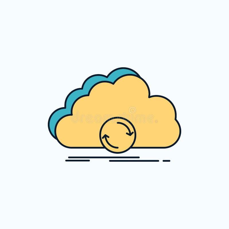 Cloud Syncing Vector Solid Icon Design Illustration. Cloud Computing Symbol on White Background ...
