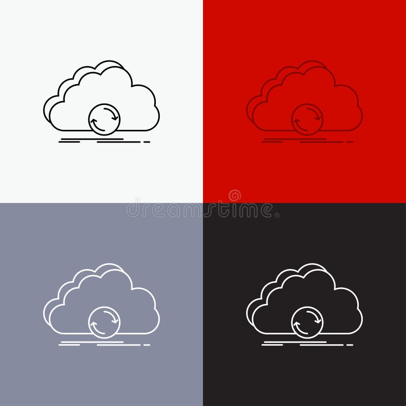 Cloud Syncing Sync Data Synchronization Icon Over Various