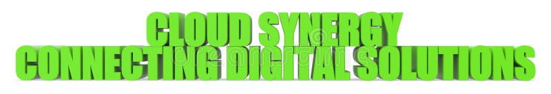 Cloud Synergy Connecting Digital Solutions, 3d Text Stock Illustration ...