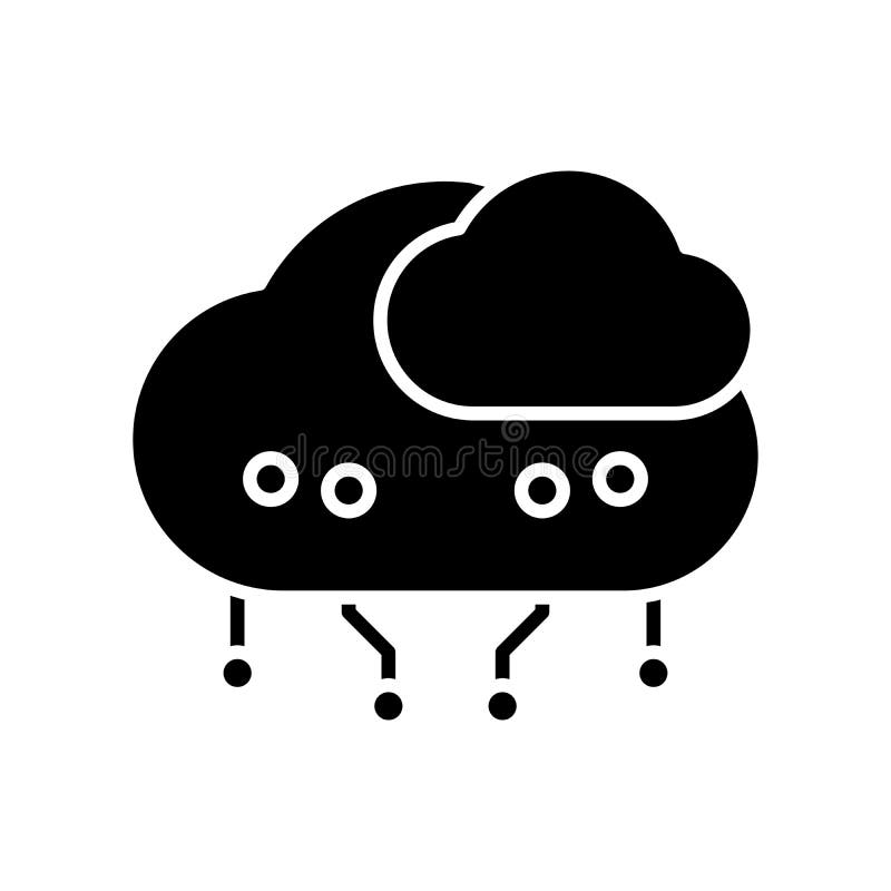Cloud System Black Icon, Concept Illustration, Vector Flat Symbol ...