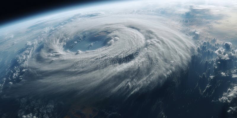 Cloud System Forming Over the Planet Earth. Viewed from Space ...