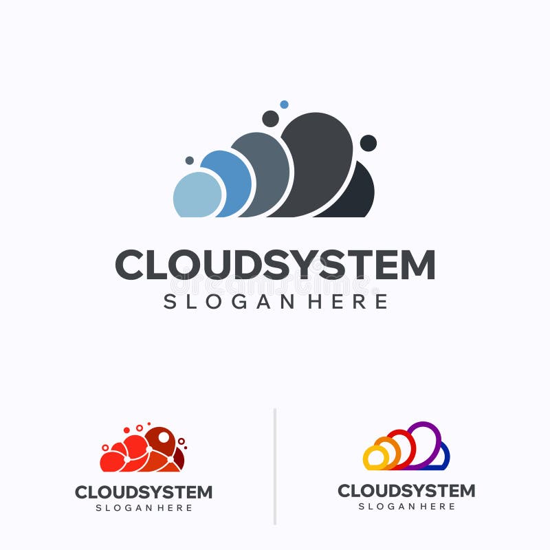 Cloud System Logo Design Template Stock Illustration - Illustration of ...
