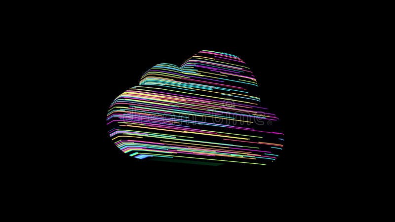 3D Cloud Object with Animated Surface in Holographic Colours Stock ...
