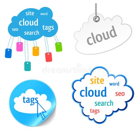 Cloud tag icon stock vector. Illustration of business - 19127788