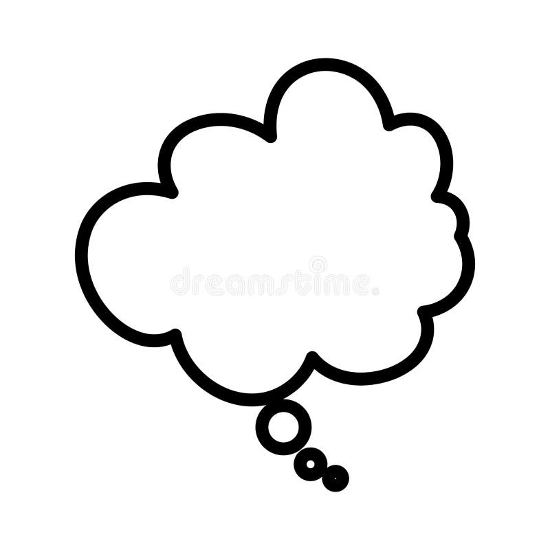 Cloud Talk Bubble Comic Speech Icon White Background Thick Line Stock ...