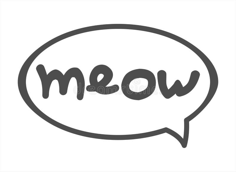 Cloud Talk, Bubble Speech. Word Meow, Wow, Hi in a Bubble. Lettering ...