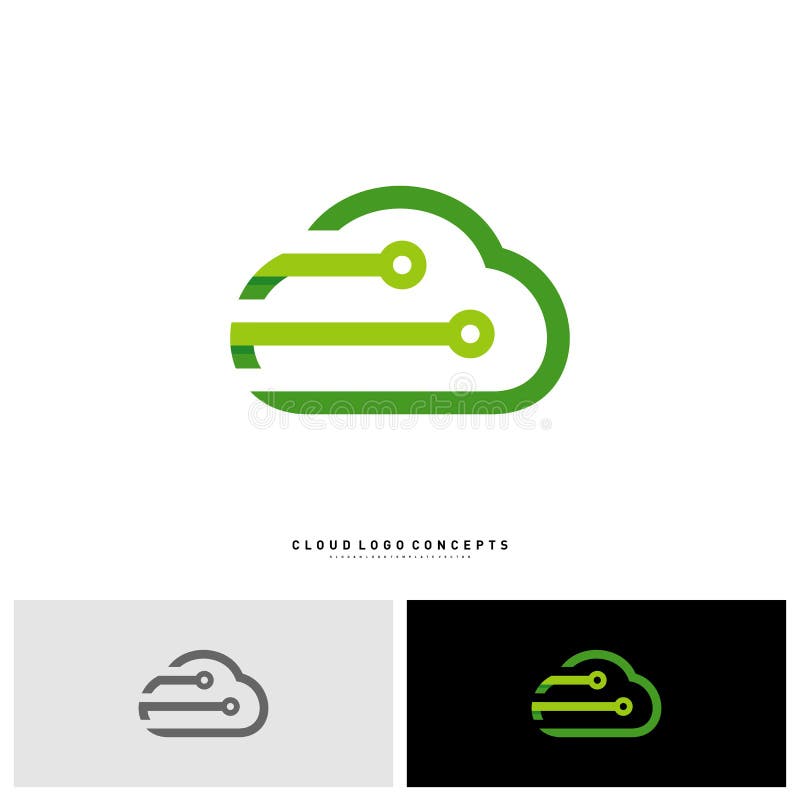 Cloud Tech Logo Design Concept Vector. Tech Cloud Logo Template Vector Stock Vector ...