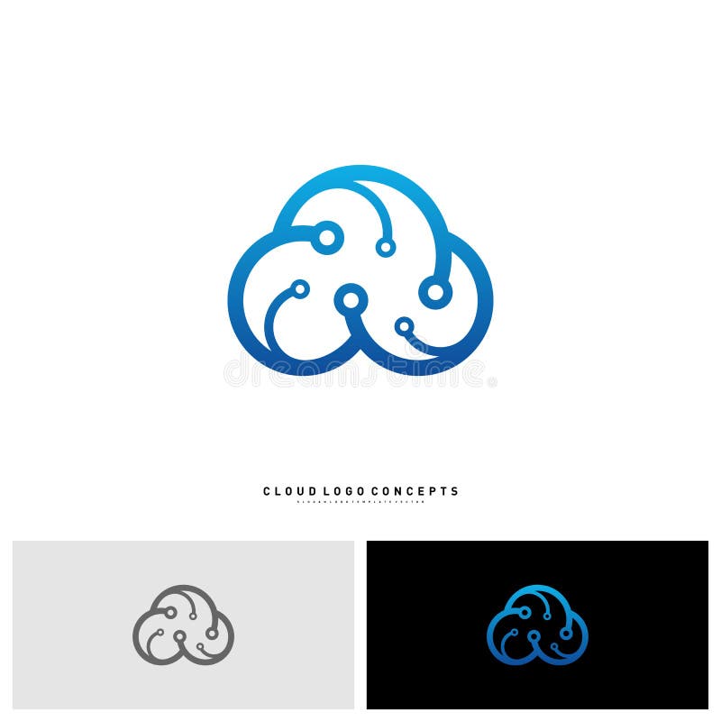 Cloud Tech Logo Design Concept Vector. Tech Cloud Logo Template Vector ...