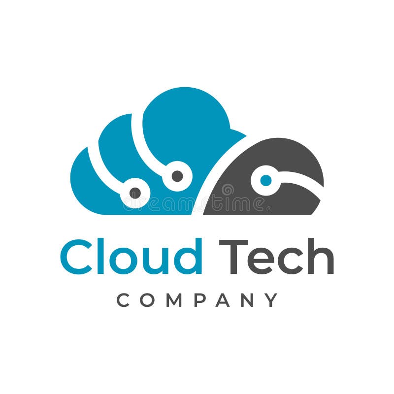 Cloud Tech Logo Design Template Stock Vector - Illustration of blue ...