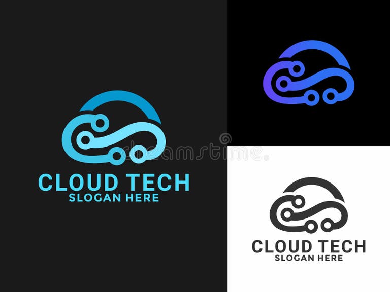 Cloud Tech Logo Design Vector, Modern Technology Digital Logo Design Template Stock Vector ...